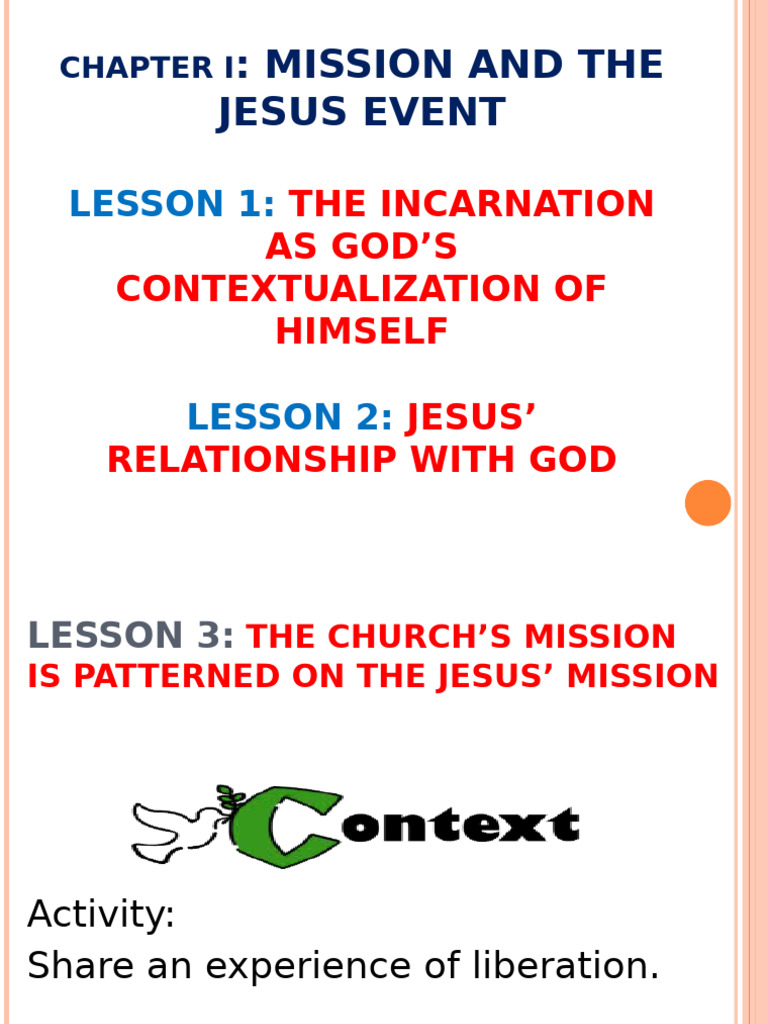4.1 MISSION AND THE JESUS EVENT Lessons 3 4 2 | PDF | Jesus | Ministry ...
