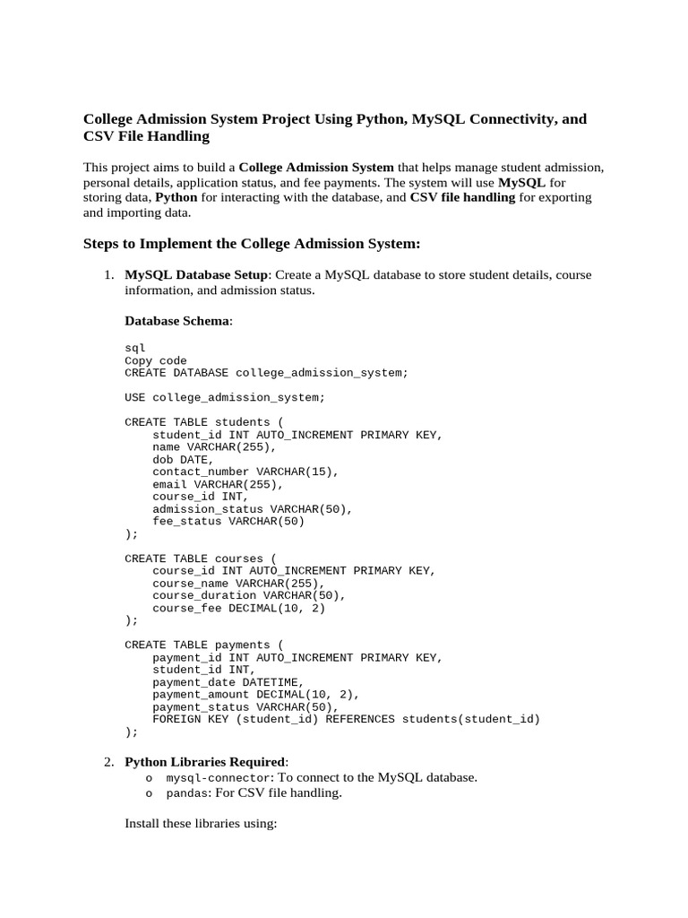 College Admission | PDF | Databases | Comma Separated Values
