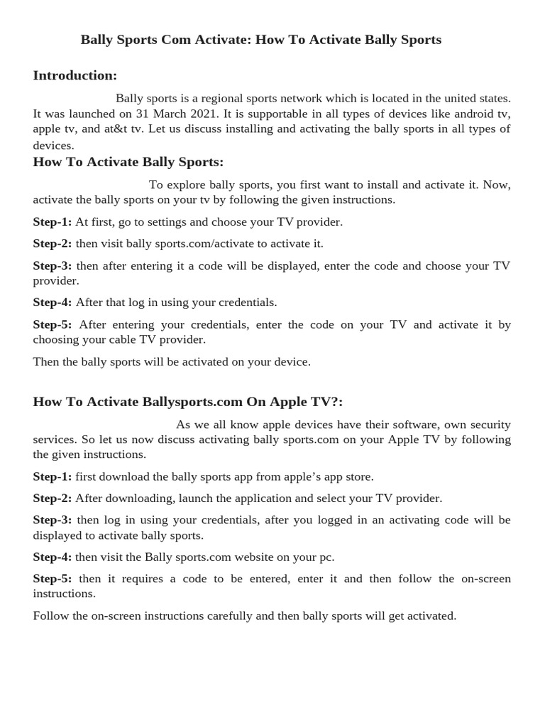 Bally Sports | PDF | Mobile App | Roku