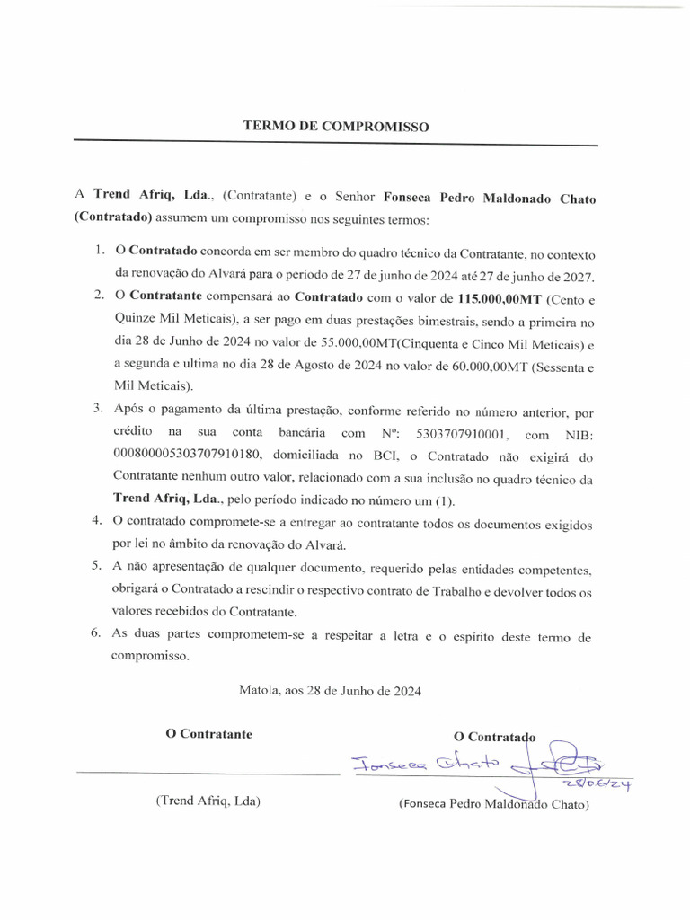 Termo de Compromisso | PDF