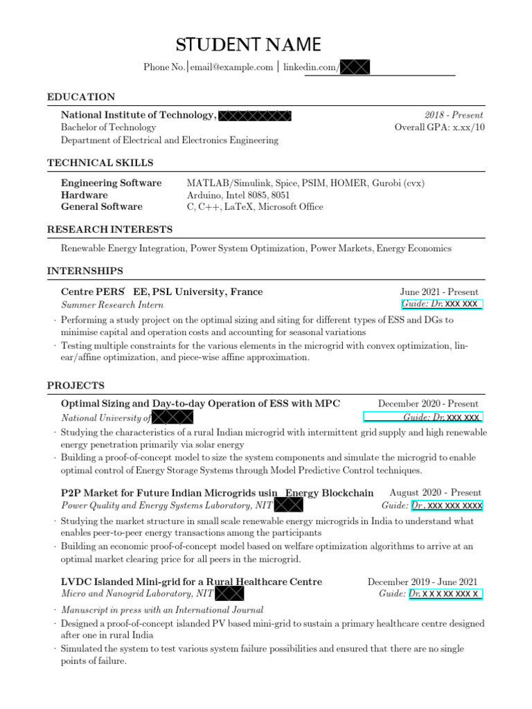 CV 1 | PDF | Distributed Generation