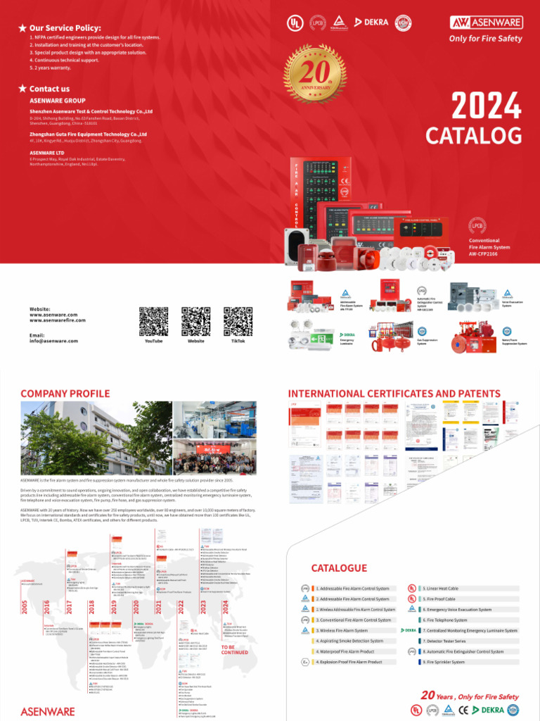 2024-09 Asenware Fire Alarm System & Fire Suppression and Fire Fighting System Catalogue | PDF