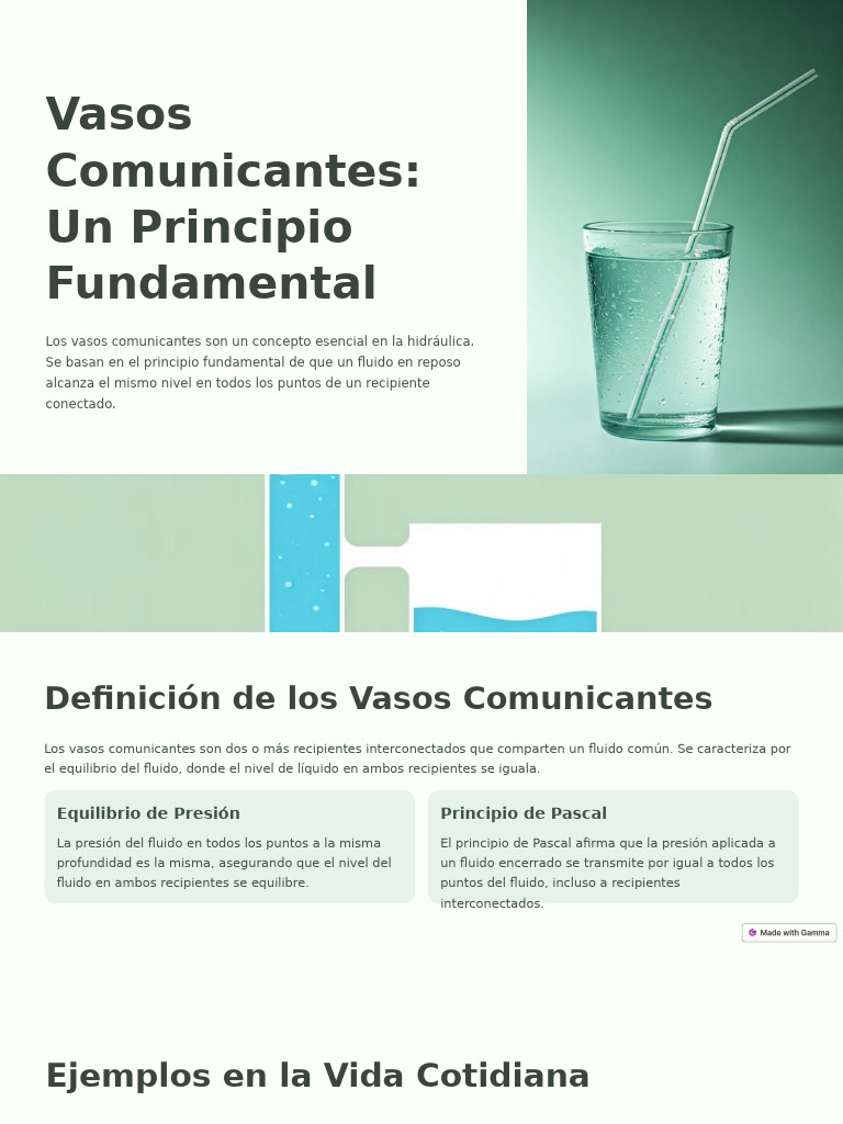 Principio y Aplicaciones de Vasos Comunicantes | PDF | Riego | Agua
