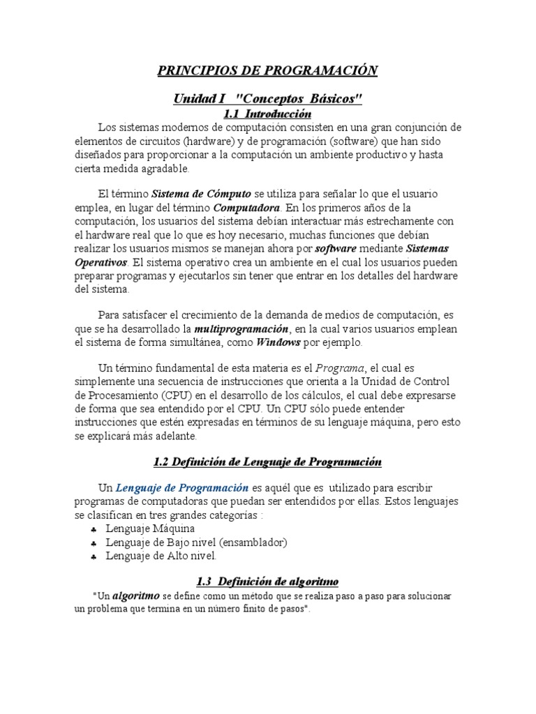 Principios de Programación | PDF | Estructura de datos de matriz | Lenguaje de programación