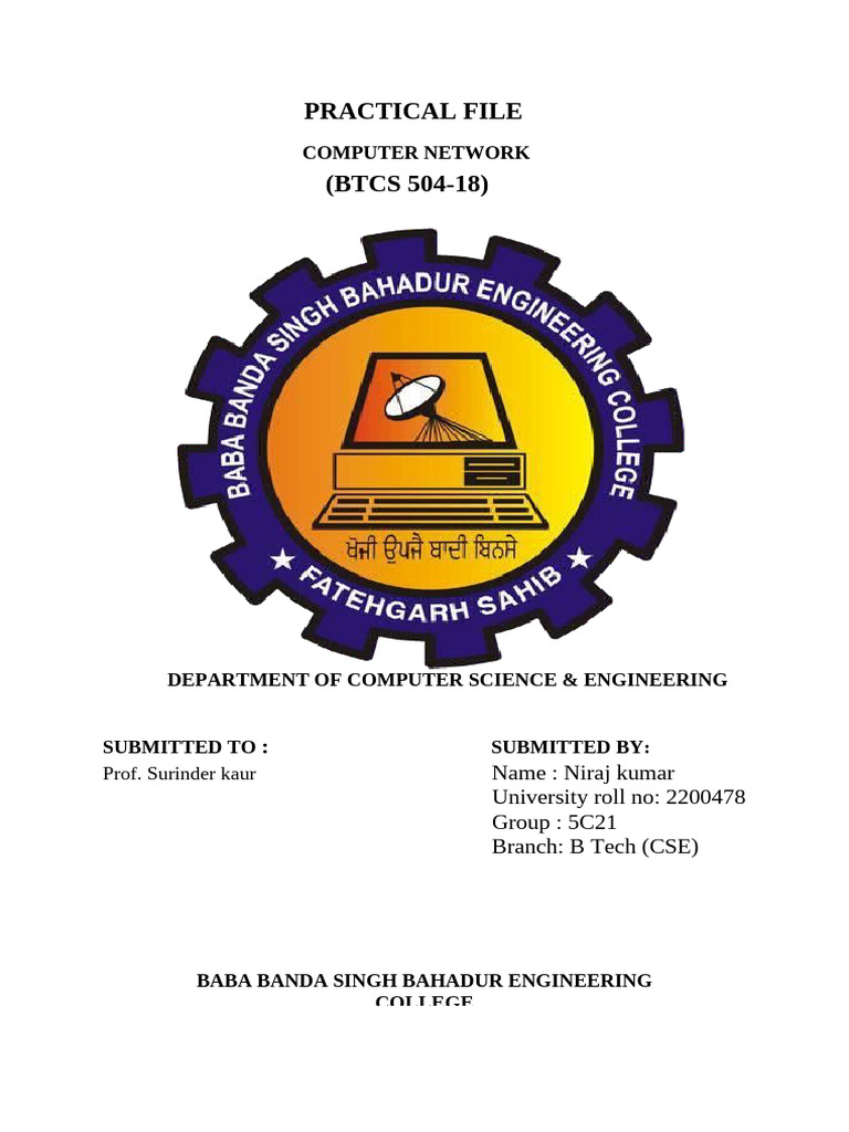 Practical File Logo CN & DBMS | PDF