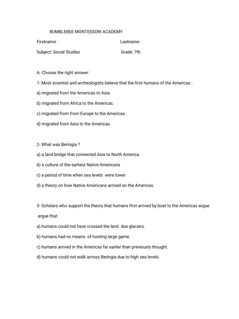 Social Studies Grade 7th November 2024 | PDF | Agriculture | Americas