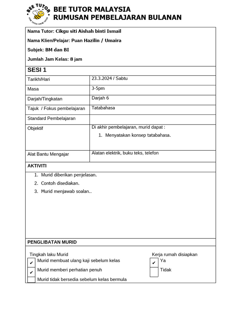 Beetutor Class Summary | PDF