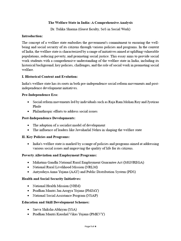 Welfare State in India: Key Insights | PDF | Social Exclusion | Social Work