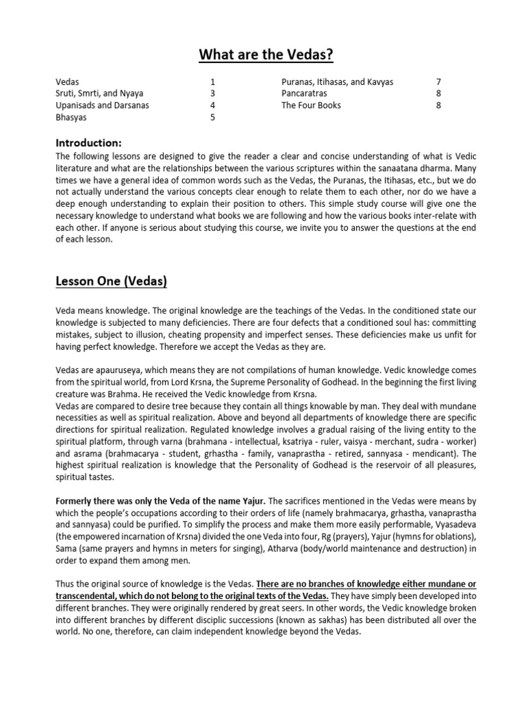 What-are-the-Vedas | PDF | Vedas | Hindu Philosophy
