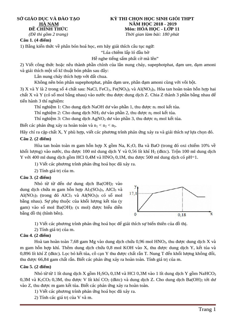 30 Đề Thi Hsg Tỉnh Lớp 11 | PDF