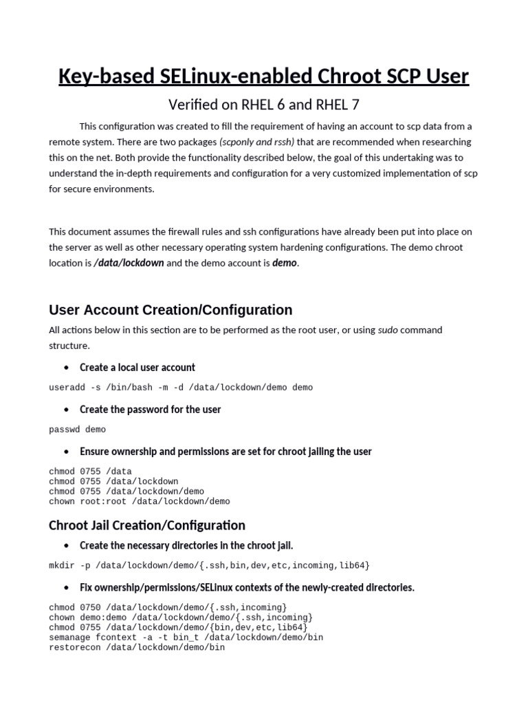 Selinux Chroot SCP | PDF | Superuser | Utility Software