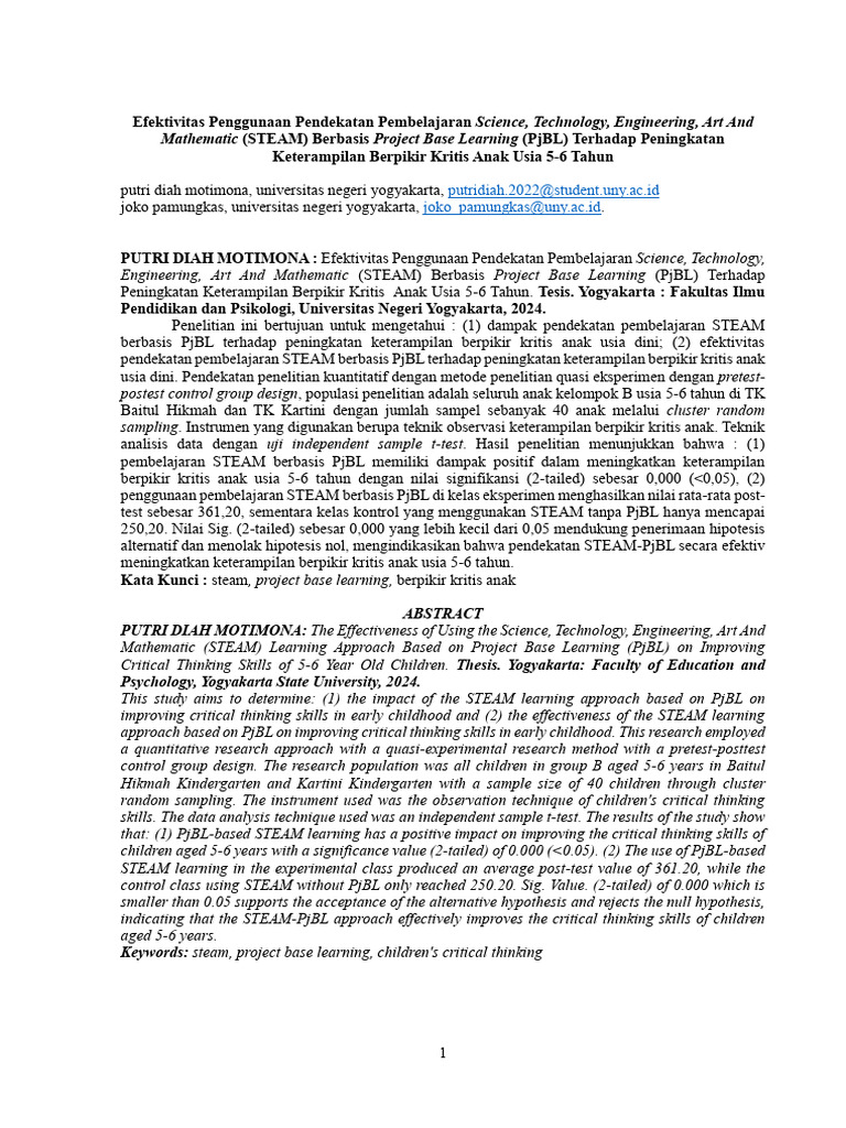 Putri Diah Motimona - Ringkasan Naskah Thesis - REV 1 | PDF | Karier & Perkembangan