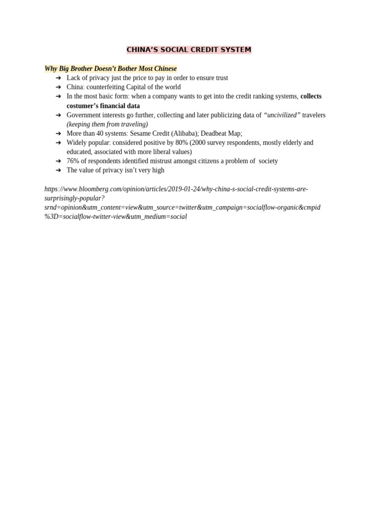 China - S Social Credit System | PDF