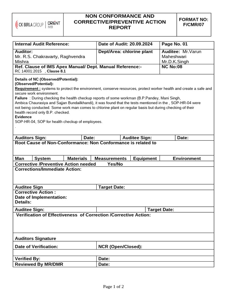 NC 8 | PDF | Audit | Systems Analysis