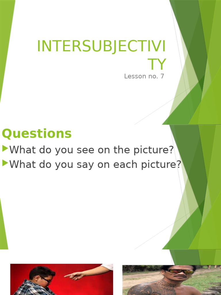 Lesson 7 Intersubjectivity | PDF | Science & Mathematics
