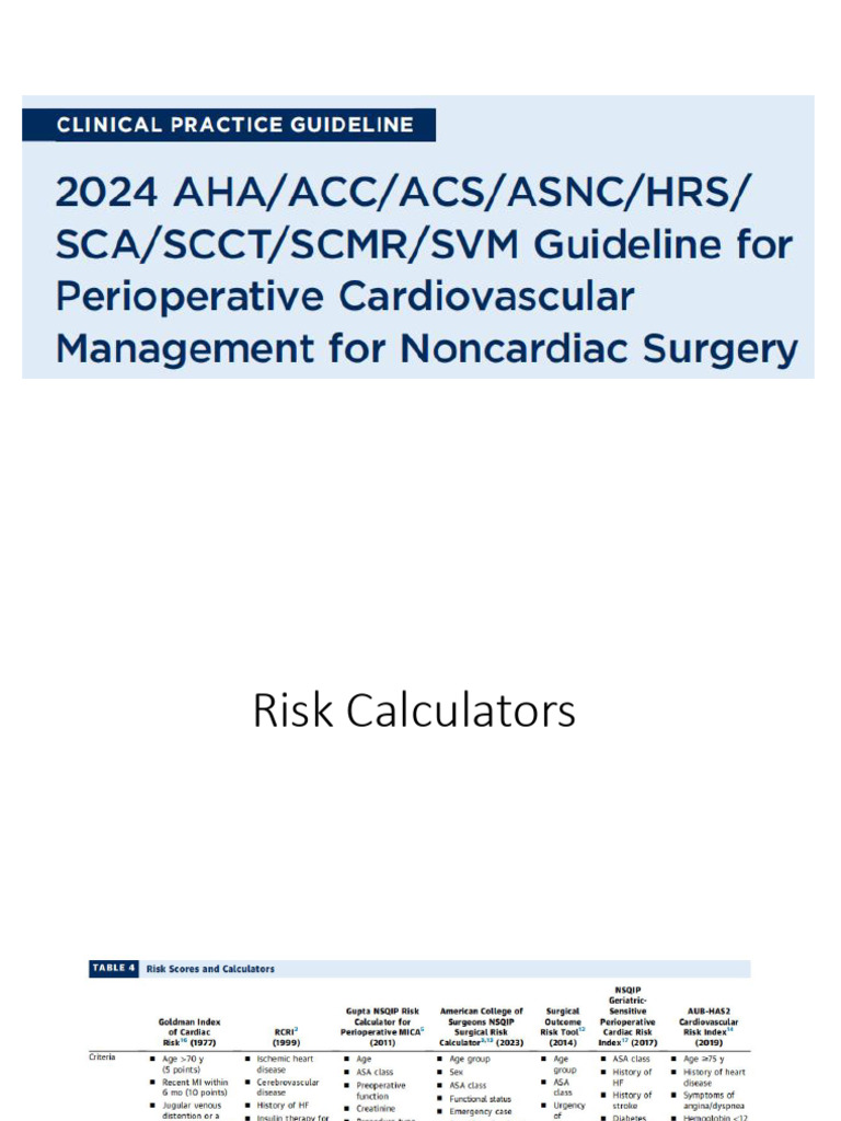 Perioperative Cardiac Risk Assessment | PDF | Cardiology | Myocardial ...