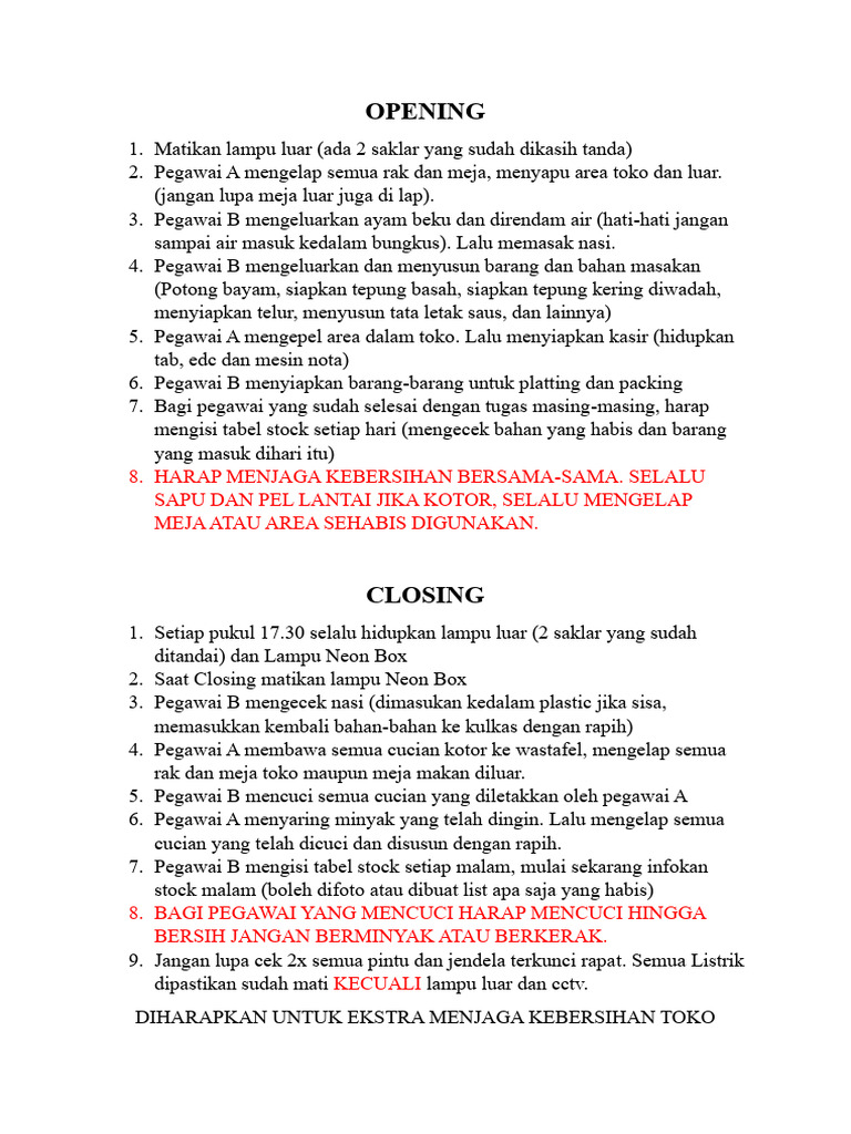 Sop Update | PDF