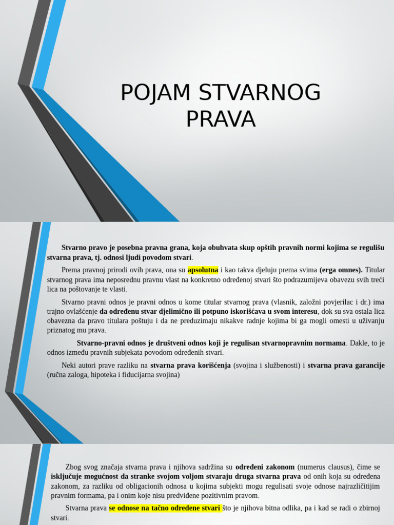Pojam I Načela Stvarnog Prava | PDF