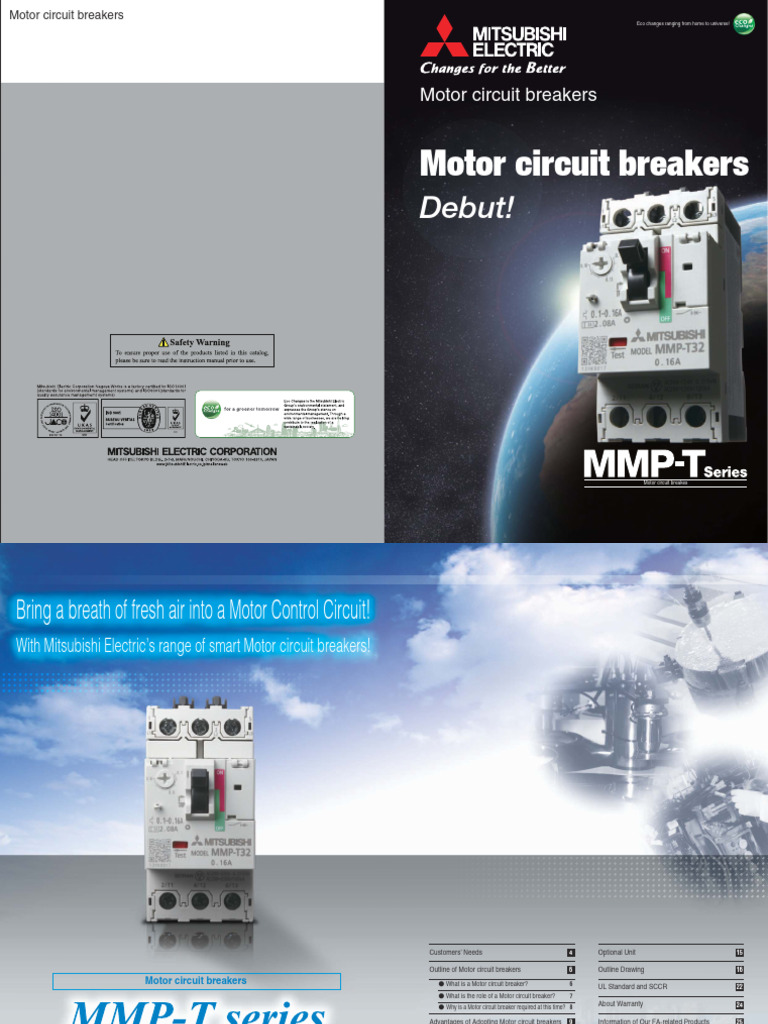 MITSUBISHI - Motor Circuit Breakers MMP T Series | PDF | Electric Motor | Power Supply