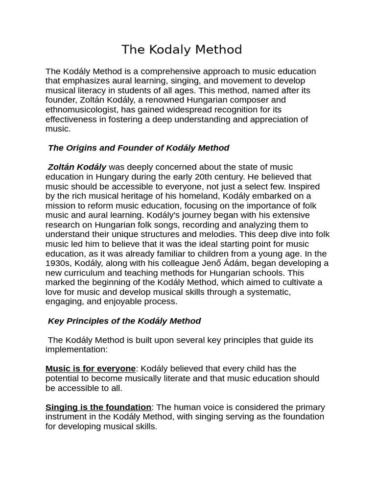 kodaly-method | PDF | Music Education | Musicology