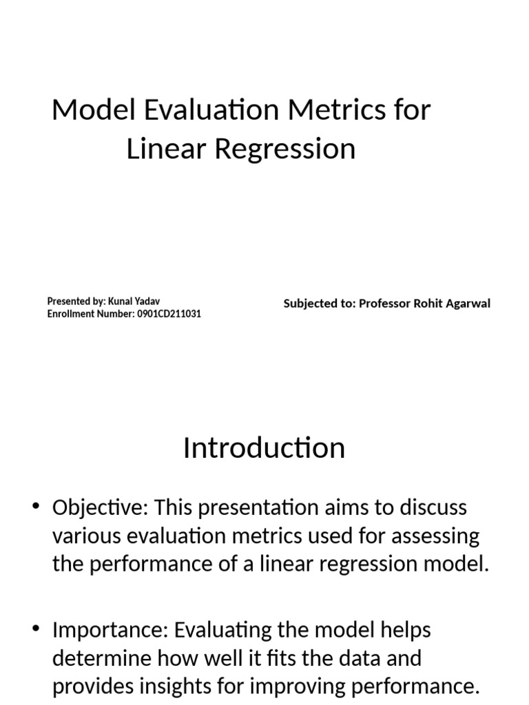 Model Evaluation Metrics Presentation | PDF | Computers