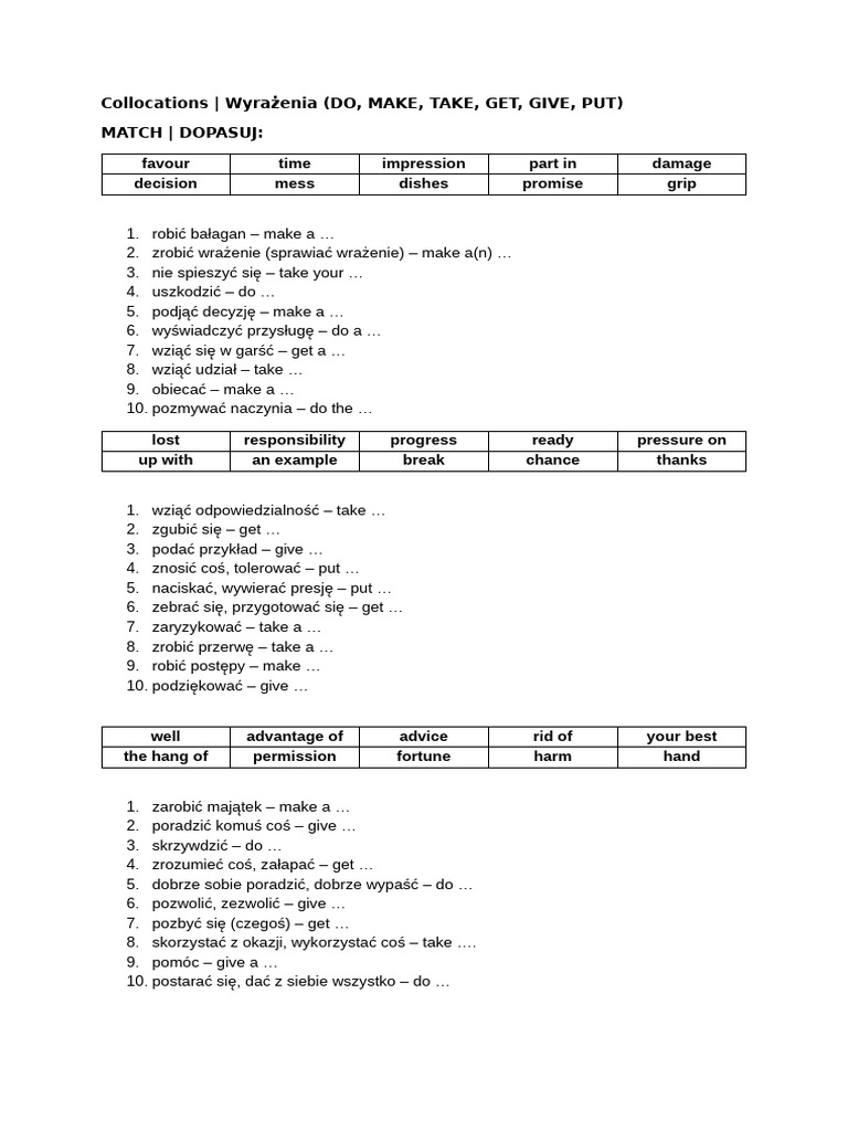 Collocations Do Make Take | PDF
