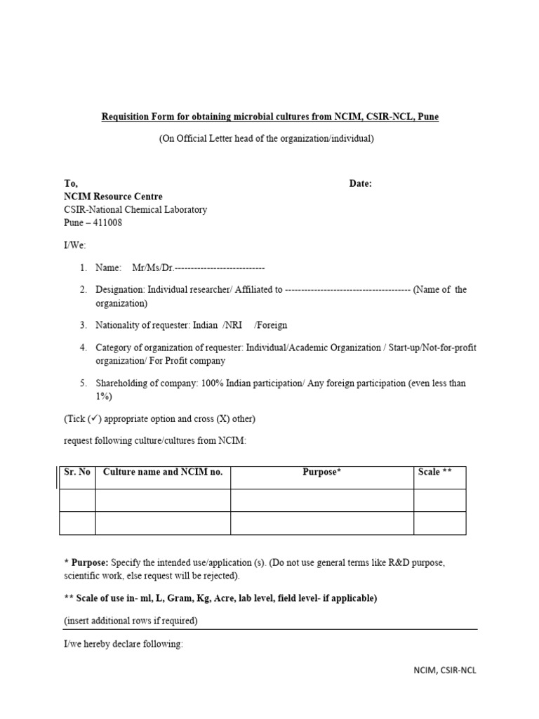 Annexure 4 - Requistion Form Ed 17.05.22 | PDF