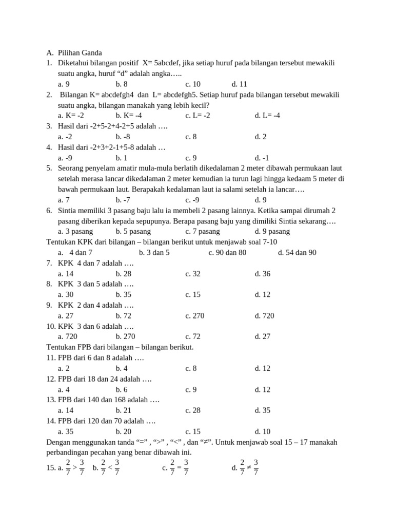 Soal Matematika | PDF