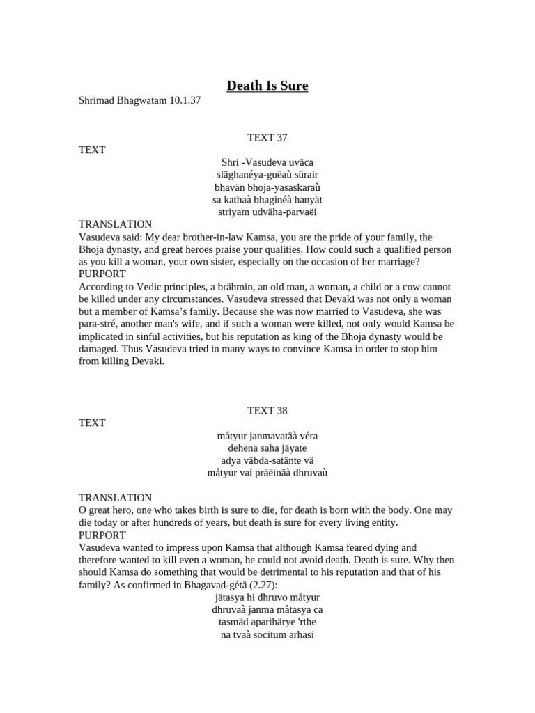 1991-105 Death Is Sure | PDF | Love | Krishna