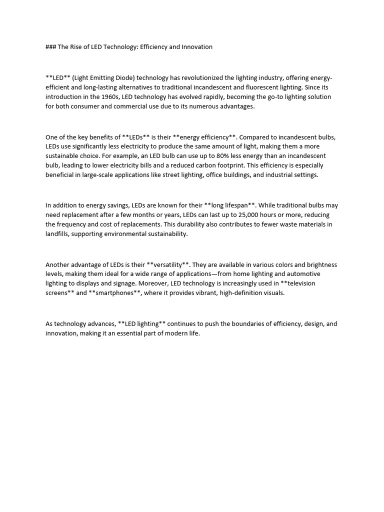 The Rise of LED Technology | PDF