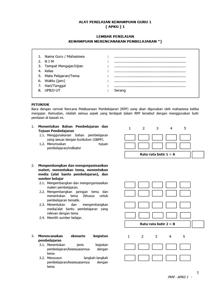 Apkg - PKM 1 (A4) | PDF