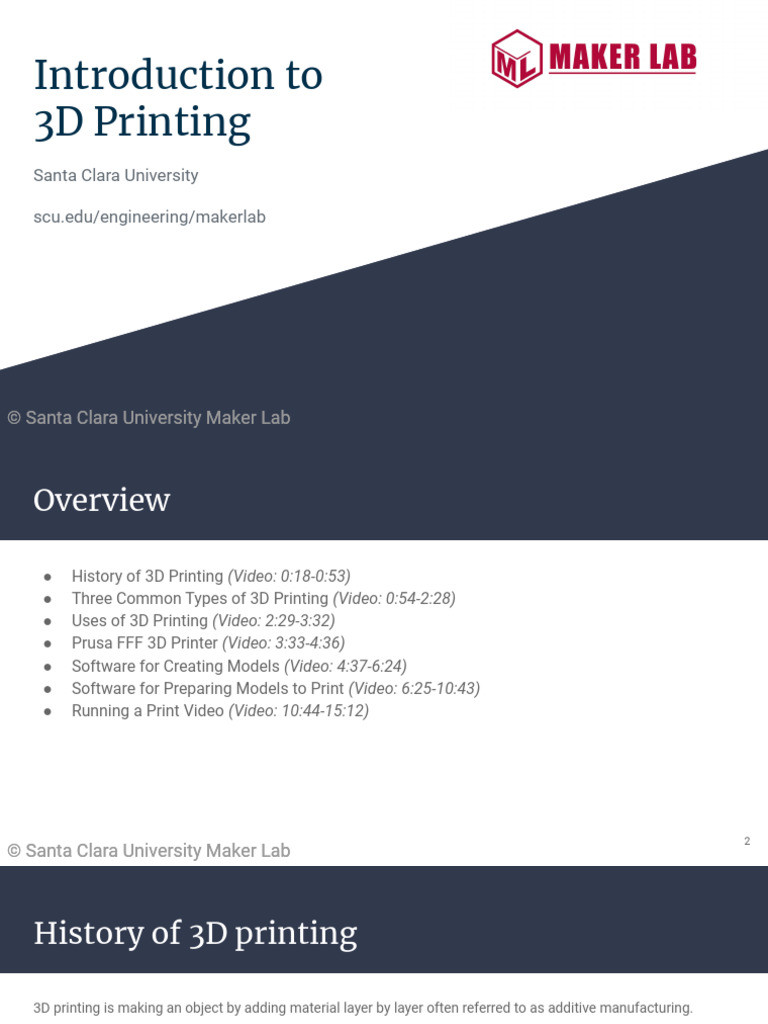 Introduction To 3D Printers Slidedeck | PDF | 3 D Printing | Business ...