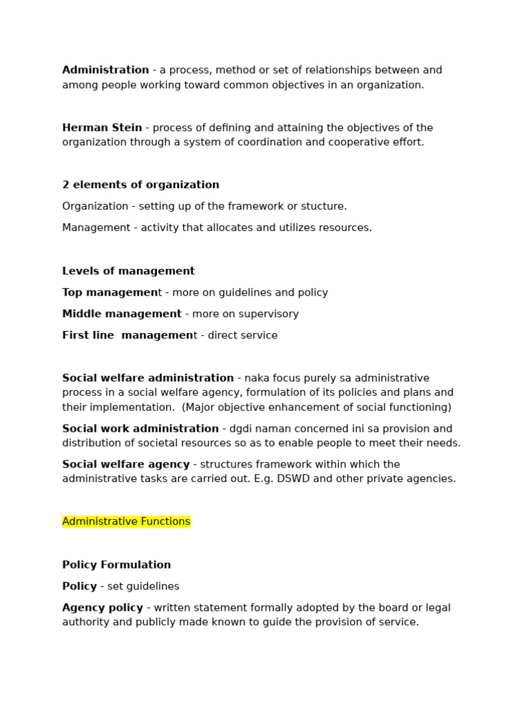 Administration. Final | PDF | Policy | Organizational Structure
