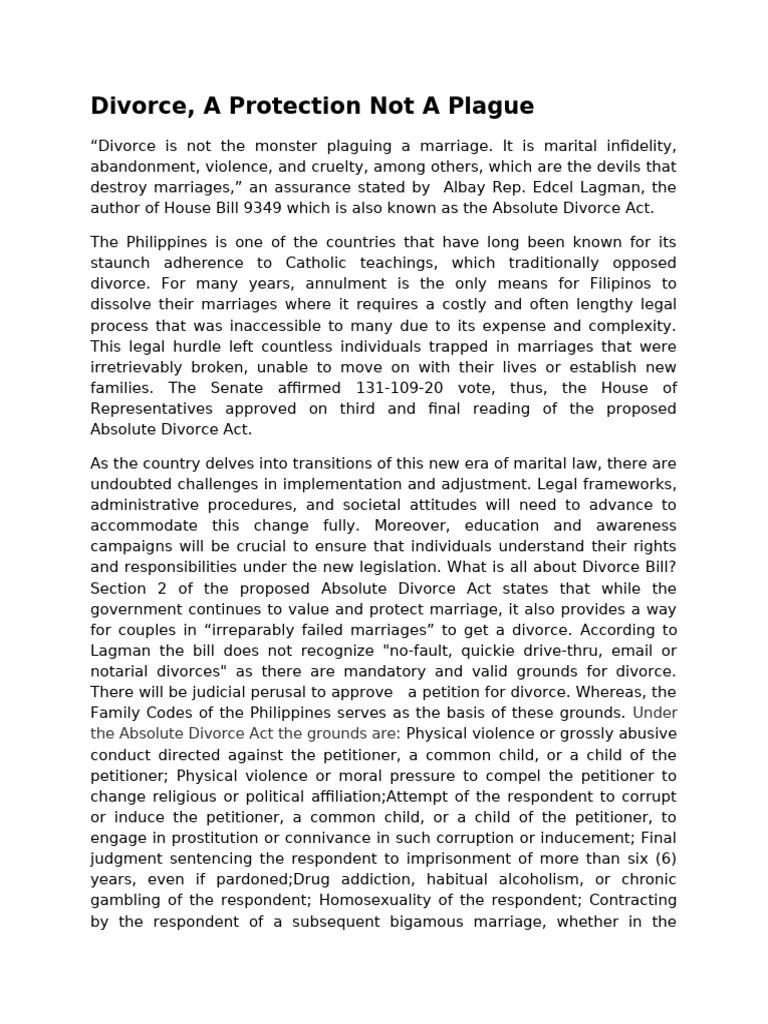 Divorce Editorial | PDF | Divorce | Marriage