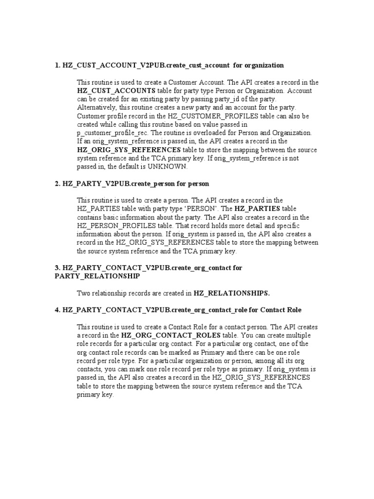 Tca API Tables | PDF | Application Programming Interface | Information ...