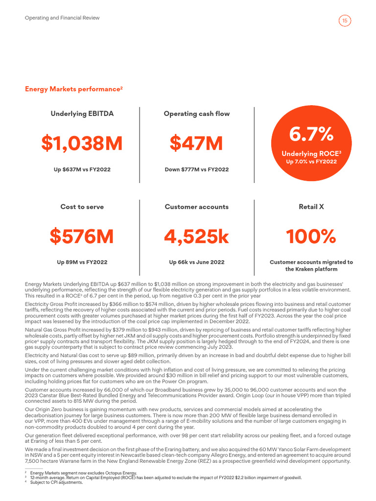 Origin Energy Annual Report 2024 Highlights | PDF | Cost Of Living ...