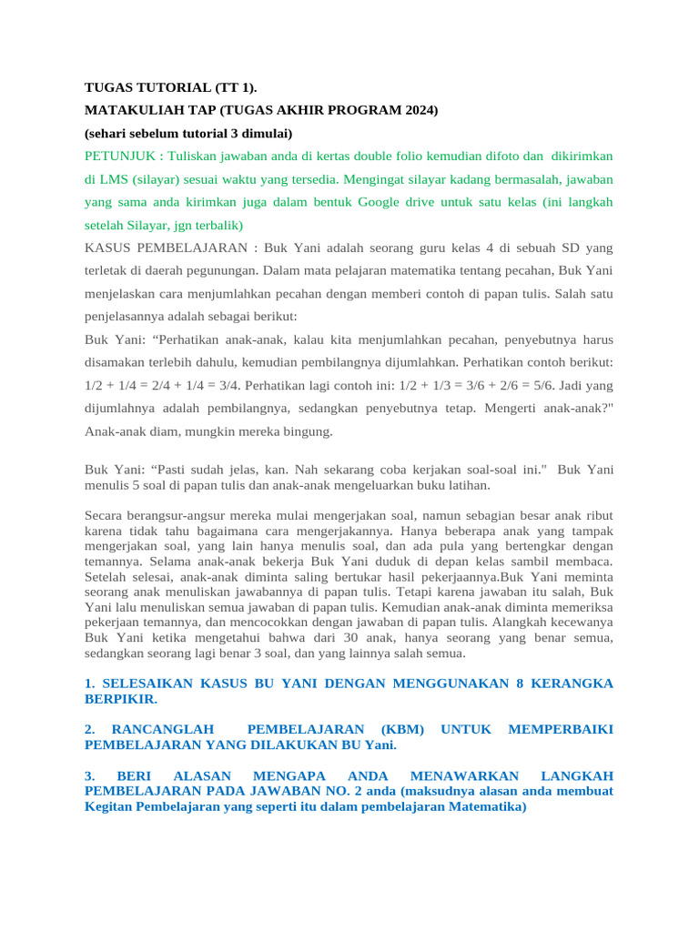 Tugas Tutorial 1 Tap 2024 | PDF | Karier & Perkembangan