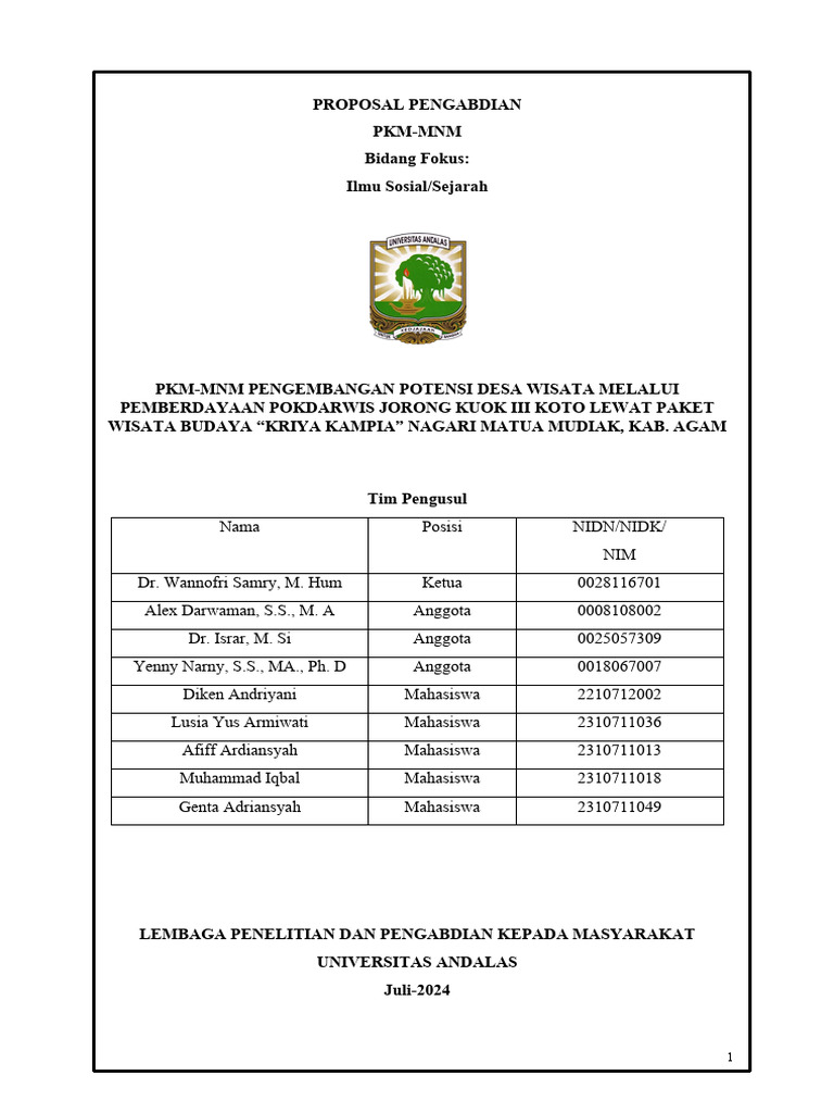 01 Halaman Judul Proposal (Cover) | PDF