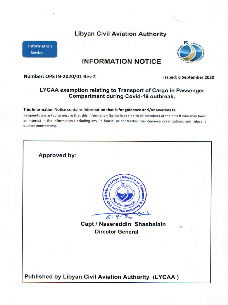 OPS - IN-2020-01 - Issue 02 - 06 - Sep - 2020 | PDF | Cargo ...