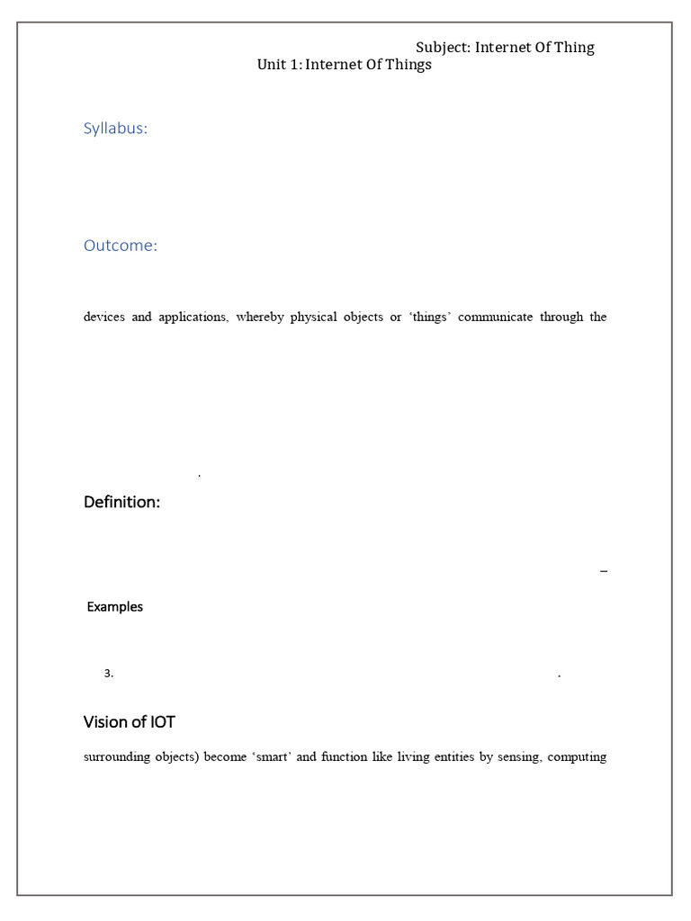 Internet of Things IOT - UNIT 1 | PDF | Internet Of Things | Osi Model