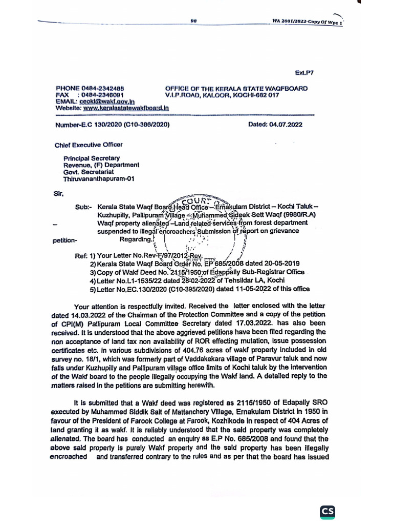 Waqf Issue Pallippuram | PDF