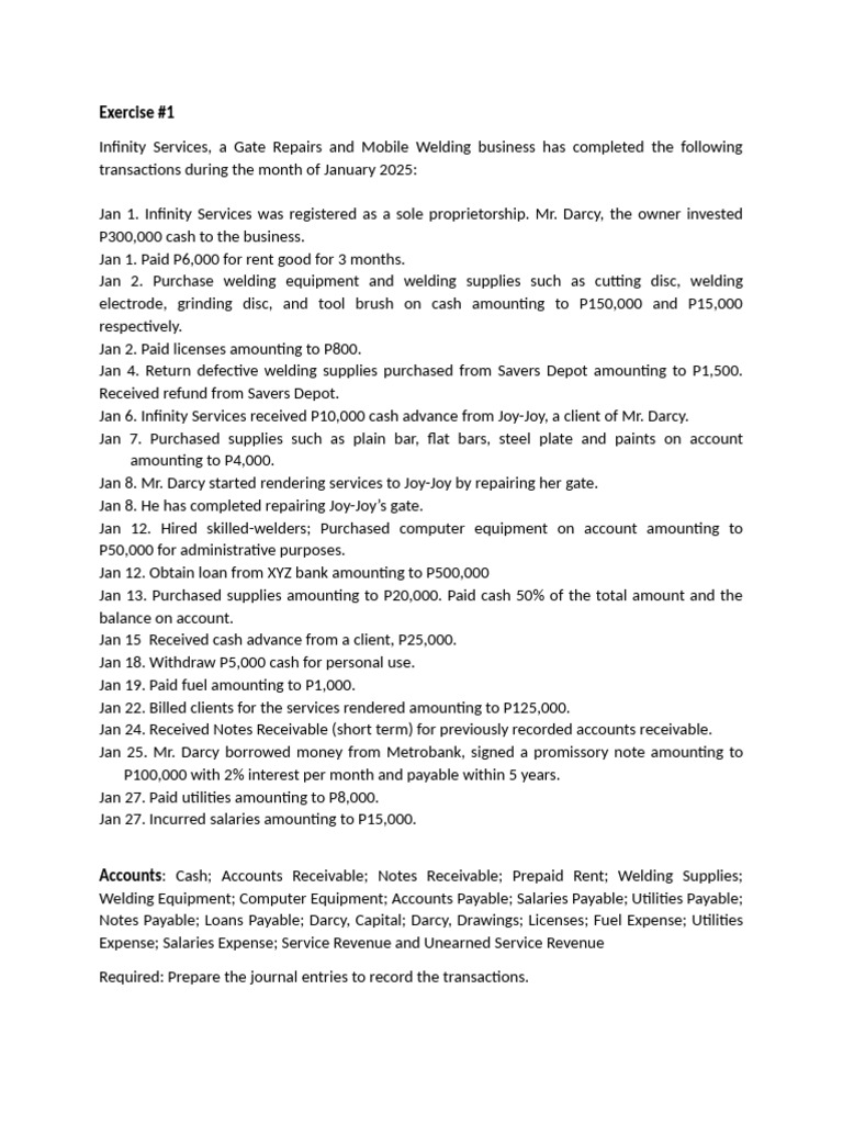 Exercises Edited | PDF | Expense | Balance Sheet