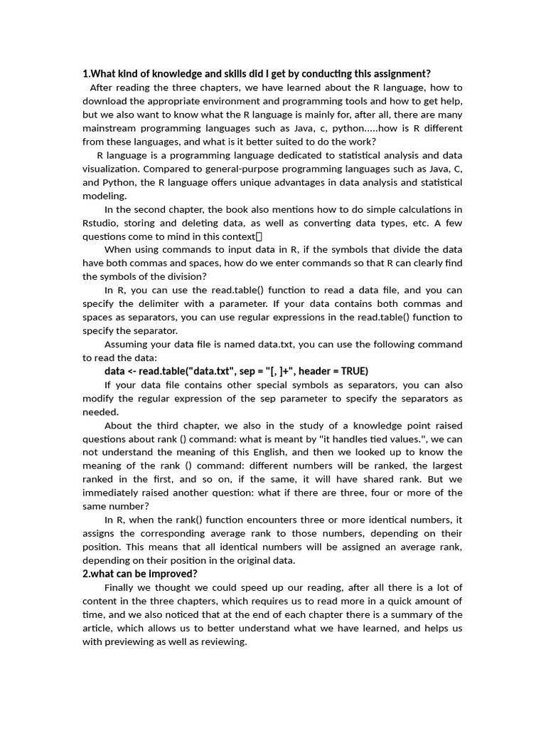 Assignment1 Group5 212 | PDF | R (Programming Language) | Computer Programming