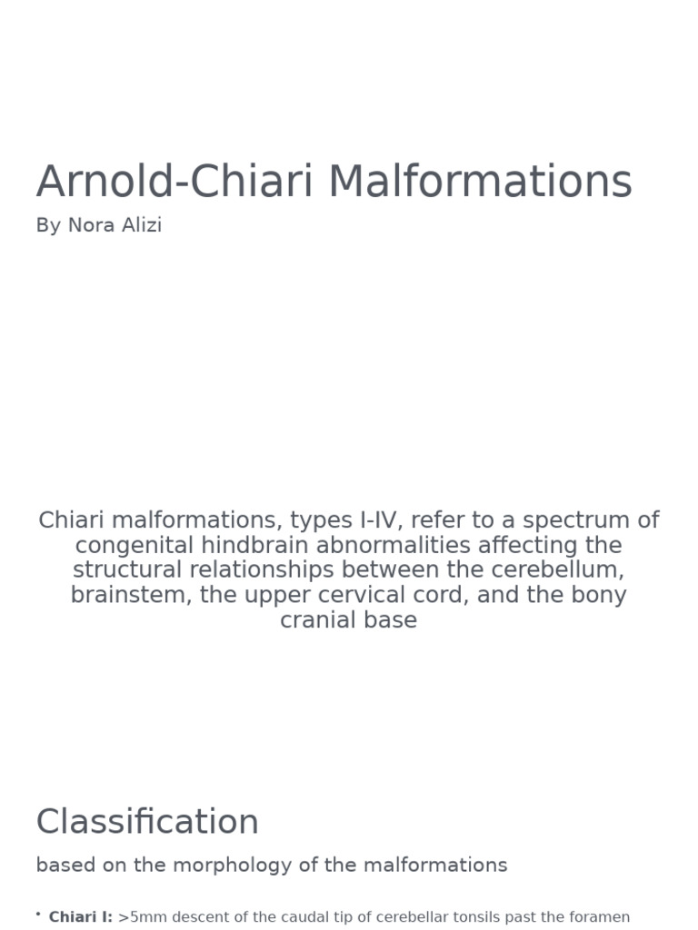 Overview of Arnold-Chiari Types I-IV | PDF | Clinical Medicine ...