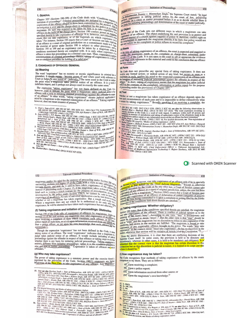 Cognizance of Offence | PDF