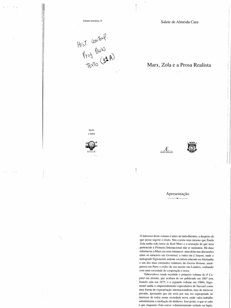 11a-Cara S.A Marx, Sola e A Prosa Realista | PDF