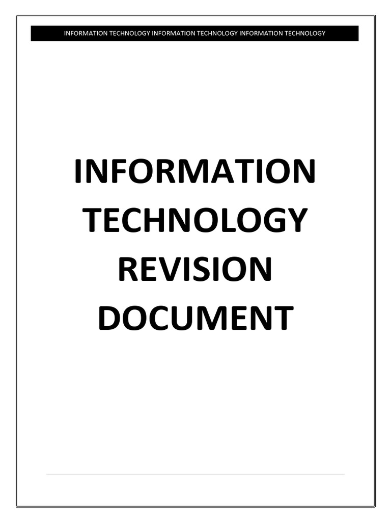 Grade 10 - 12 Information Technology Revision Document | PDF | Computer ...