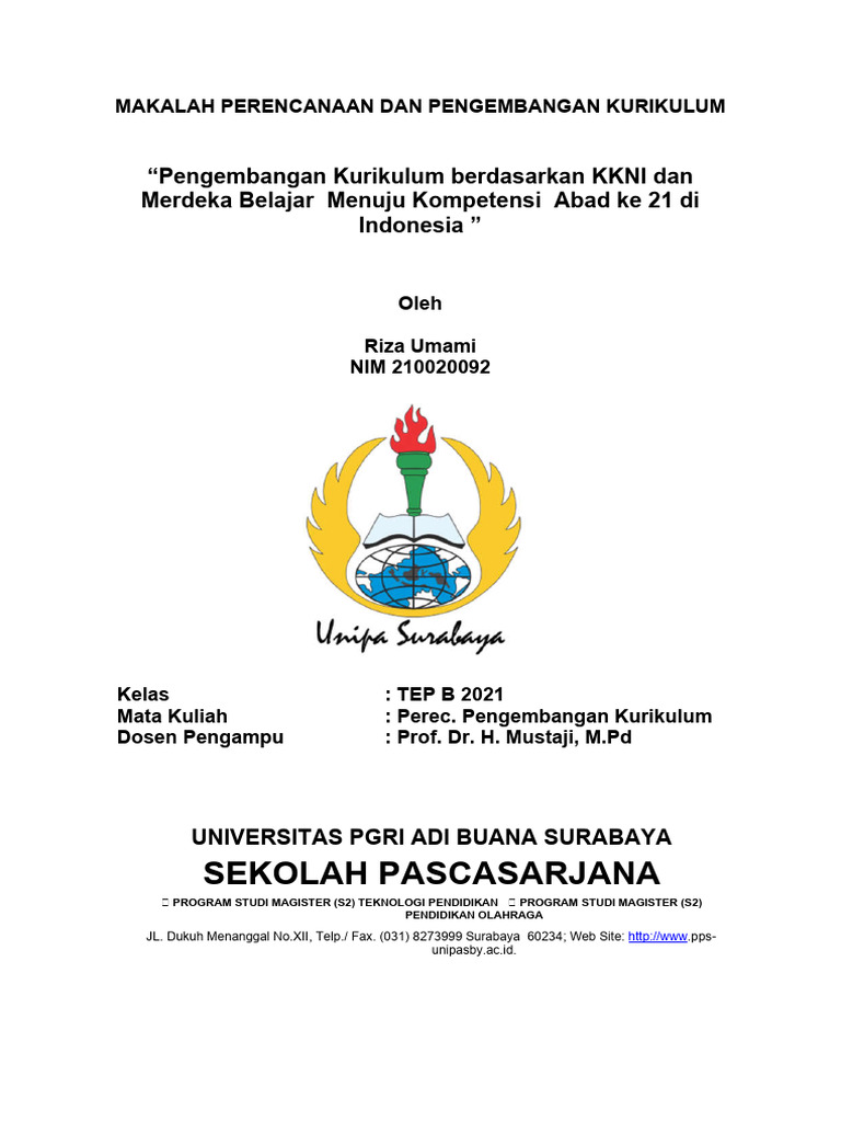 Makalah Perencanaan Dan Pengembangan Kur | PDF
