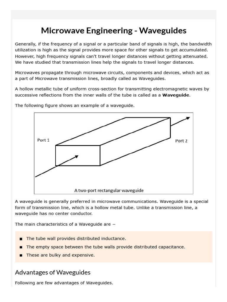 Microwave Engineering - Waveguides | PDF | Waveguide | Transmission Line