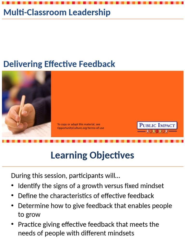 Session 1.4 Delivering Effective Feedback | PDF | Mindset ...